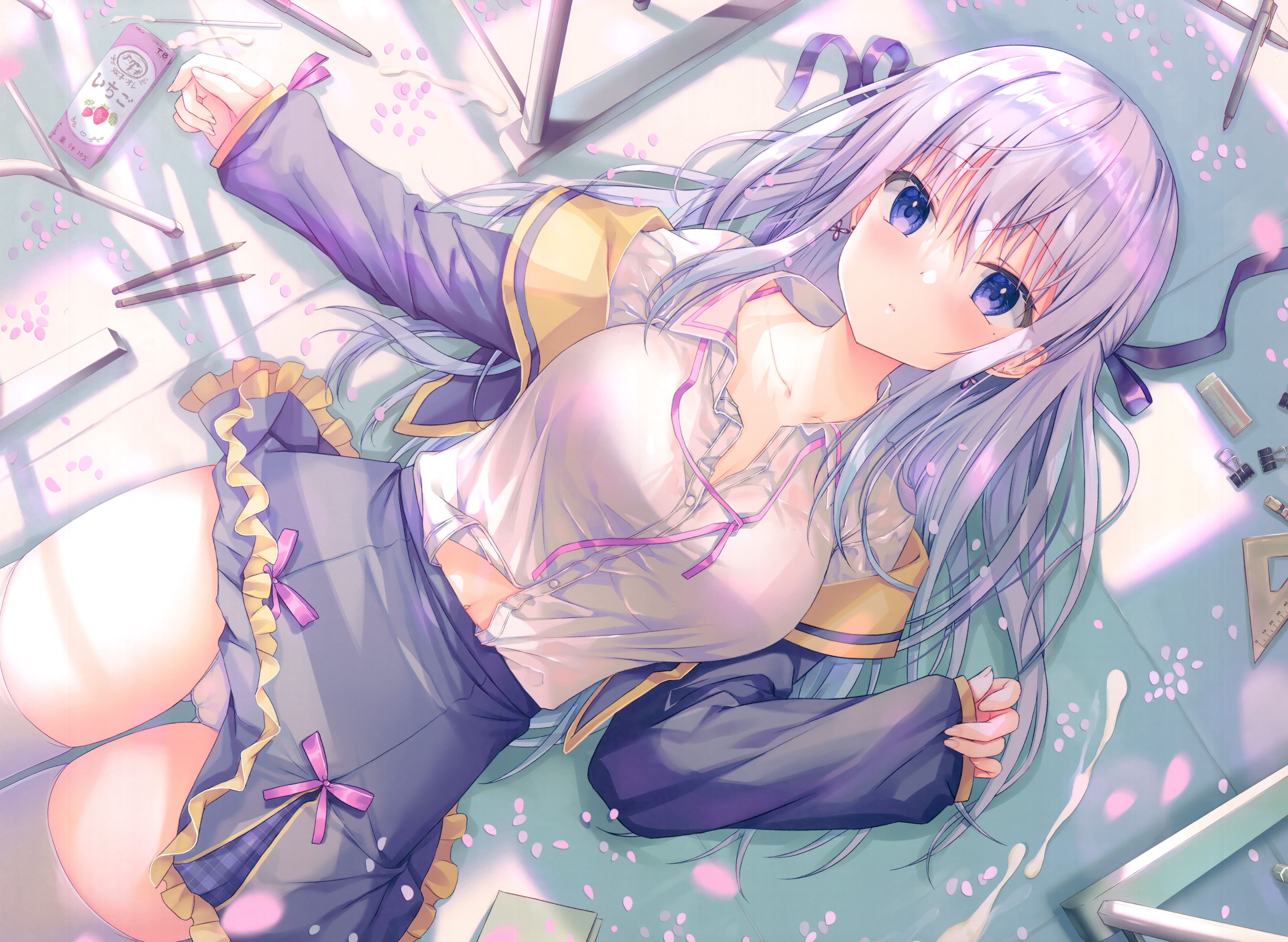 twinbox twinbox gakuen hiiragi asuka (twinbox) cameltoe pantsu seifuku skirt lift thighhighs ...